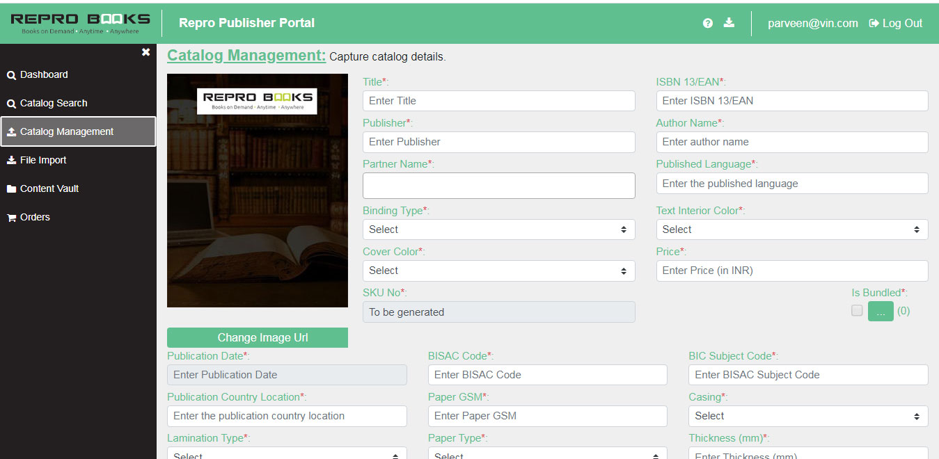 Catalog Management - ReproPublisher