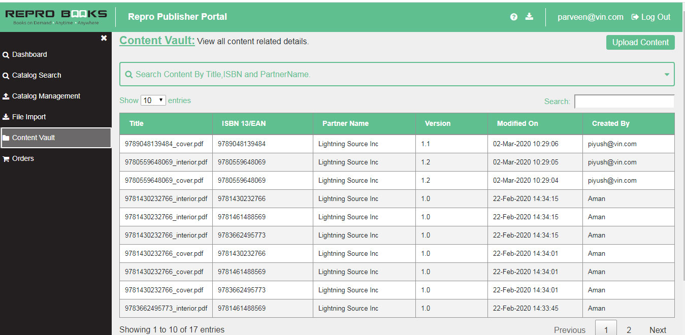 Content Vault - ReproPublisher