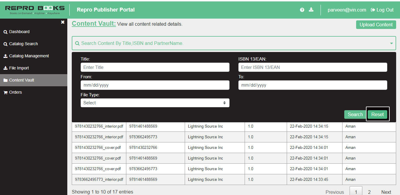 Content Vault - ReproPublisher
