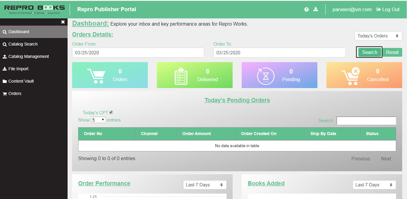 Dashboard - ReproPublisher