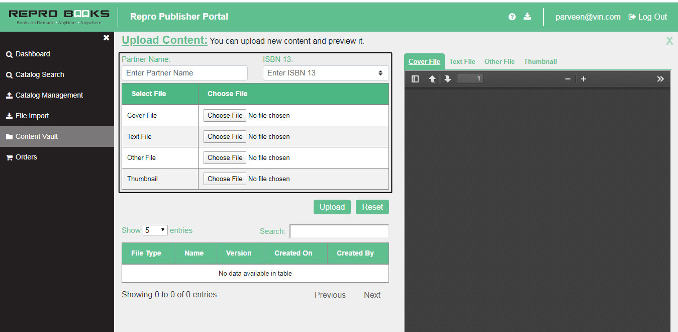 Content Vault - ReproPublisher